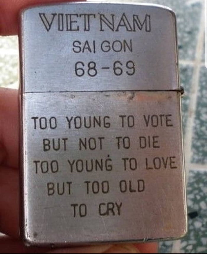 An original Zippo lighter of an American soldier in Vietnam, 1968 - 9GAG