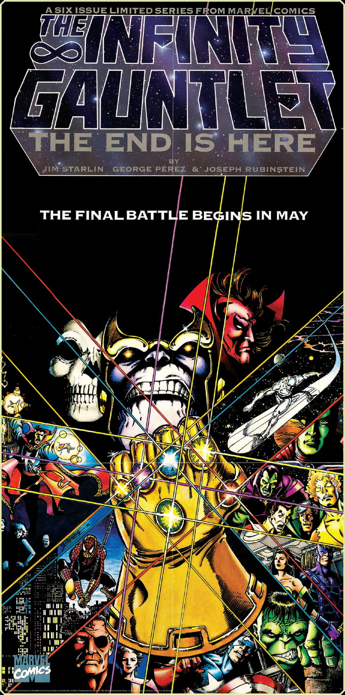 Infinity Gauntlet poster from 1991 - 9GAG