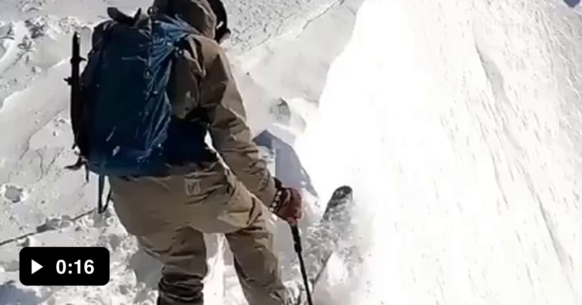 Making small Avalanche in Mountains - 9GAG