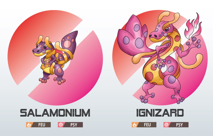 Fakemon of the day : Salamonium. One of my first digital draw. A little ...