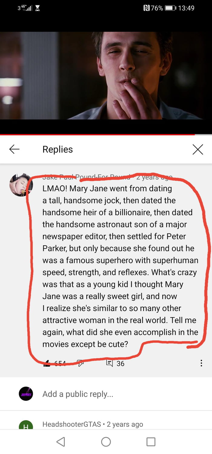 This! Peter Parker is a simp for Mary Jane even though she never really ...