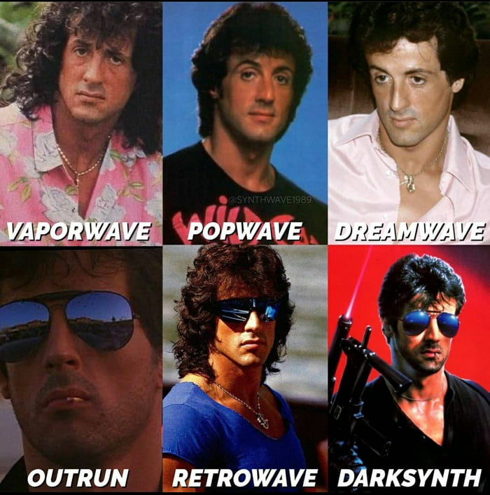 Sylvester Stallone explaining various types of Synthwave music - 9GAG