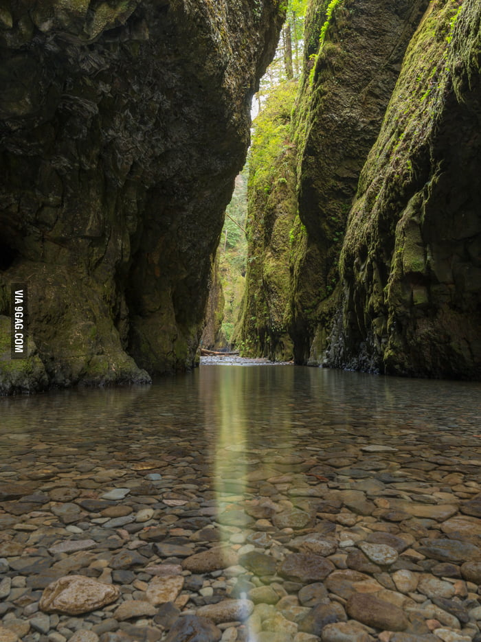 Just a short drive from Portland is Oneota Gorge, Oregon - 9GAG