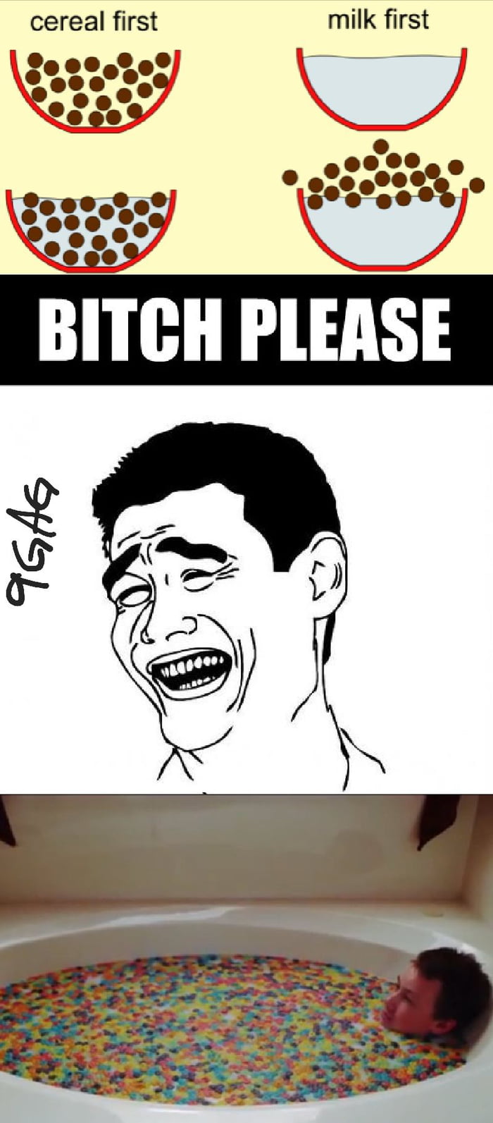 Milk first or Cereal? - 9GAG