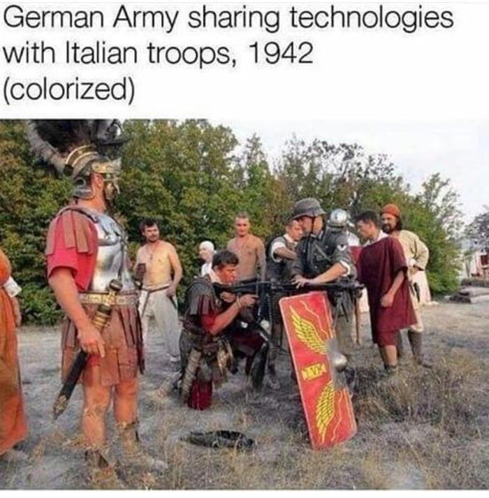 German Army is sharing technologies with Italian troops, 1942 ...