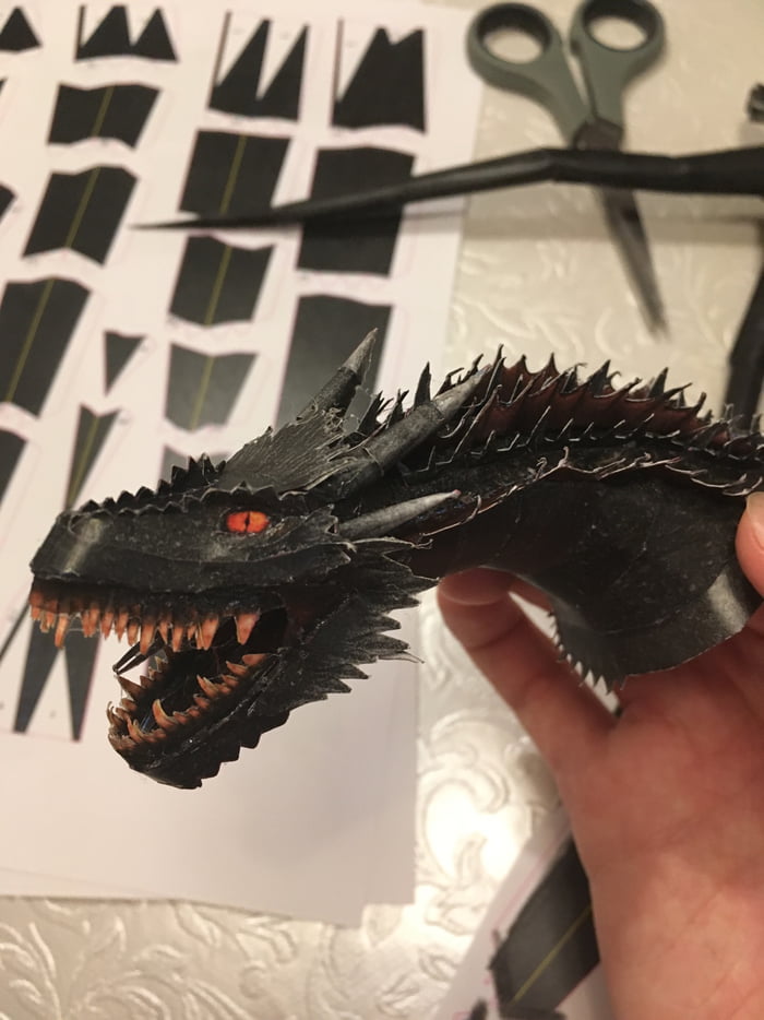Just paper and glue. I started a Drogon papercraft. - 9GAG