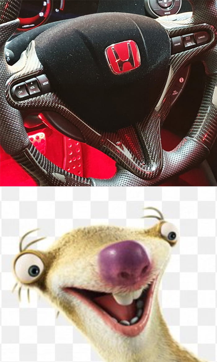 This steering wheel and Sid... just gives me a smile :) - 9GAG
