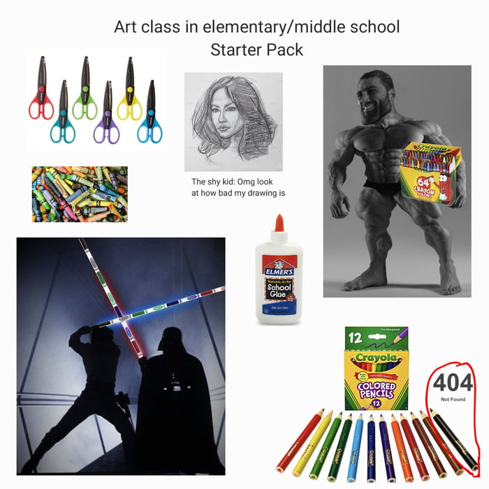 Art class in elementary/middle school Starter Pack - 9GAG