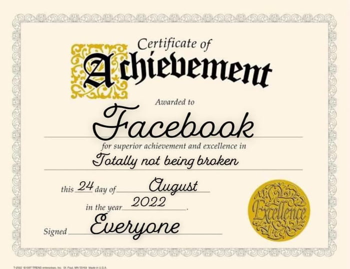 Well done, Facebook. Let's hope this is the beggining of your end. - 9GAG