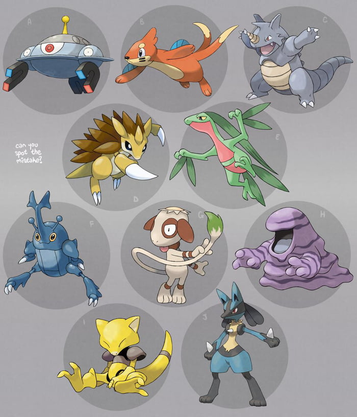 Ten Pokemon with minor errors! ...Can you spot the mistake? - 9GAG