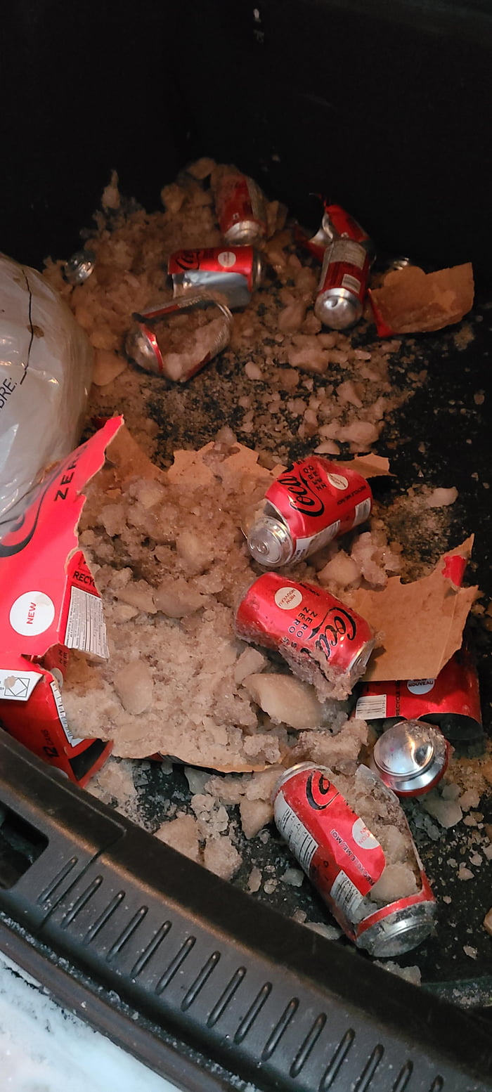 This is what happens when you leave a case of pop in the truck of your ...