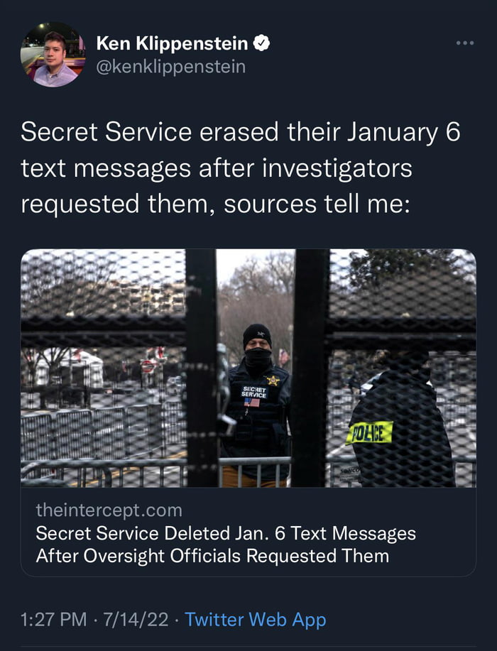 SECRET SERVICE DELETED JAN. 6 TEXT MESSAGES AFTER OVERSIGHT OFFICIALS ...