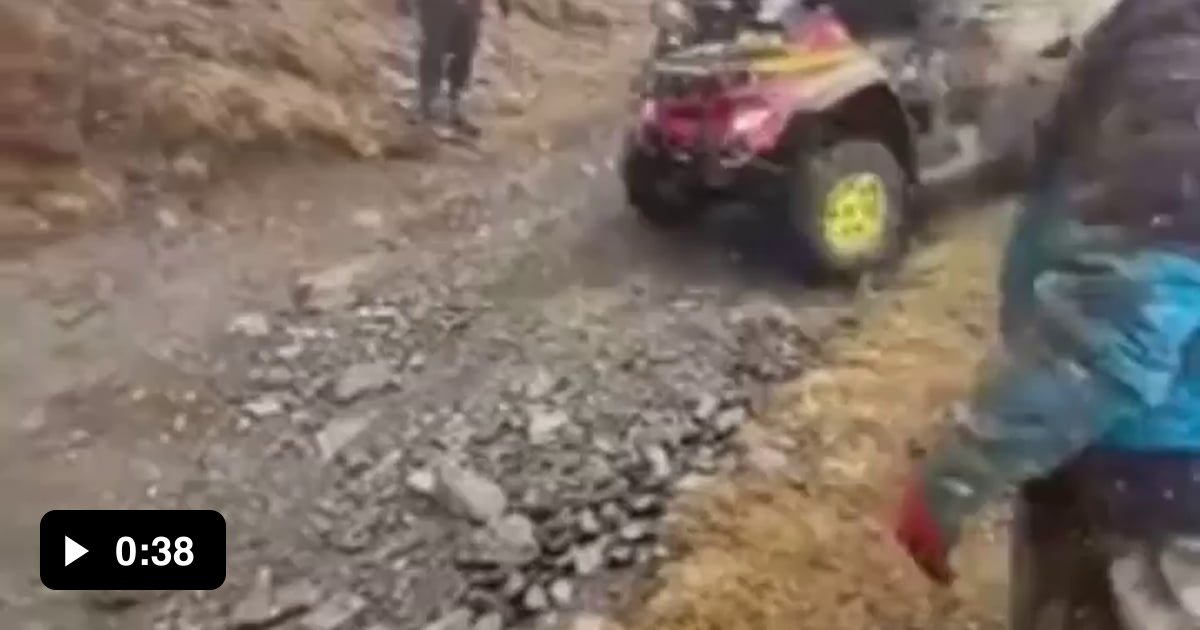 Mountain riders lose an ATV after it spins out and tumbles down a ...