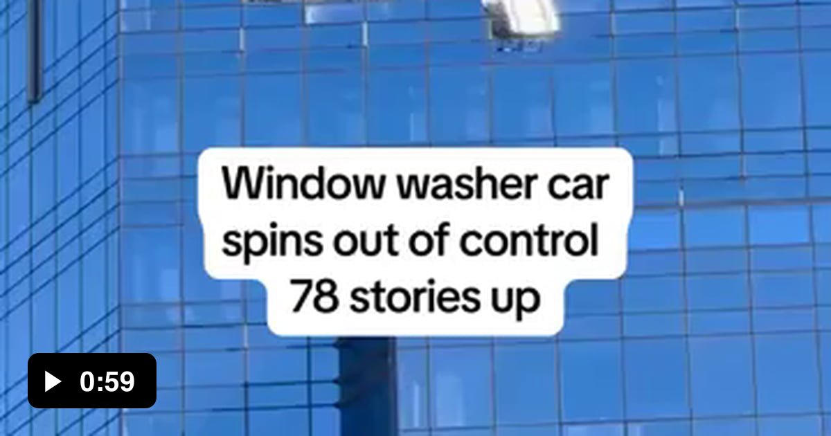 Window washer car spins out of control 78 stories up in NYC. Scary - 9GAG