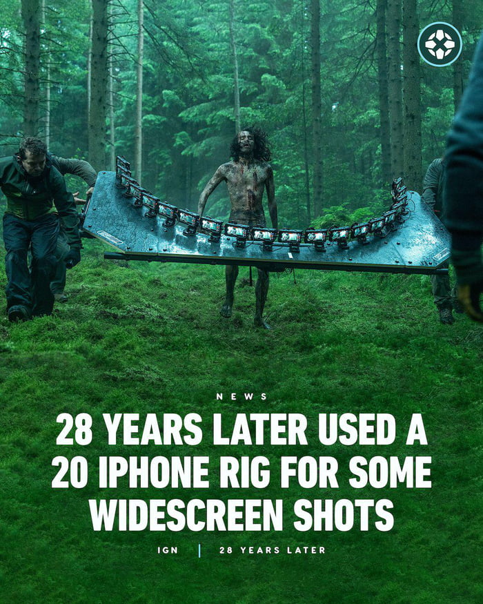 Behind the scenes of 28 Years Later: The 20 iPhone rig. - 9GAG