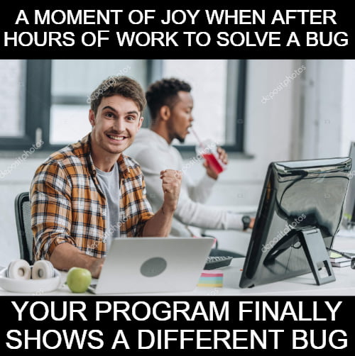 It means your finally solved that bug! (or not) - 9GAG