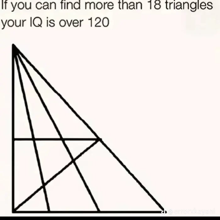 What is my IQ if I counted 24 triangles? - 9GAG