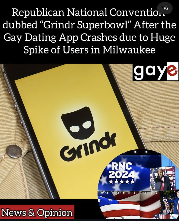 Grindr CEO calls RNC the gay superbowl, which tracks with the rate they project, but still funny ...