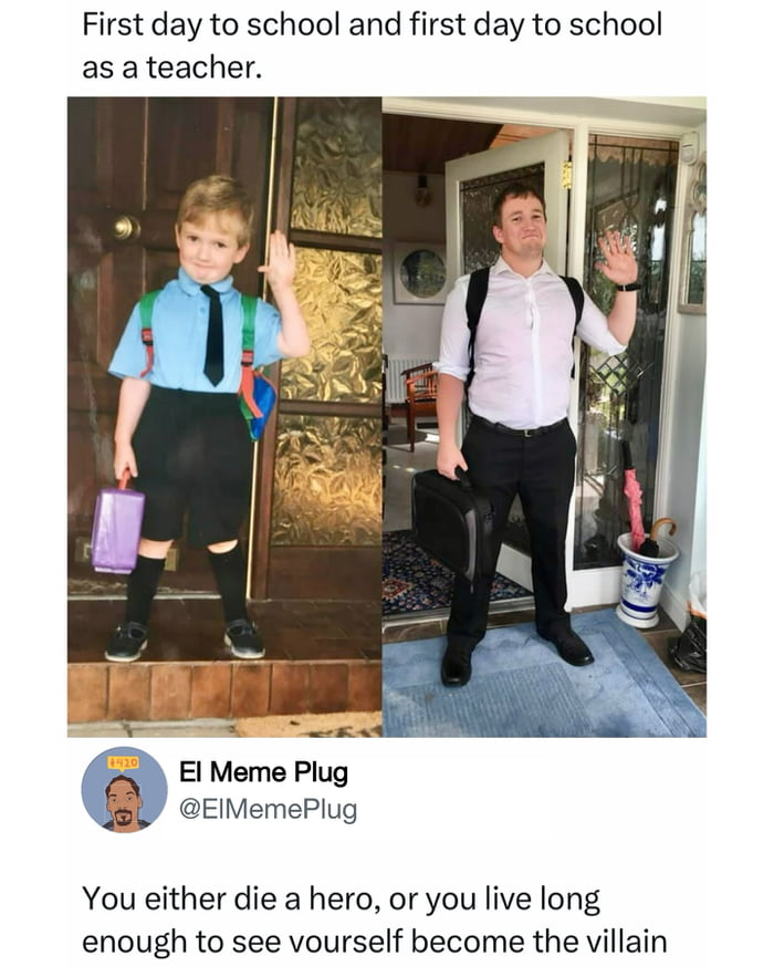 The journey from student to teacher is a full circle moment, with a touch of villainy. - 9GAG