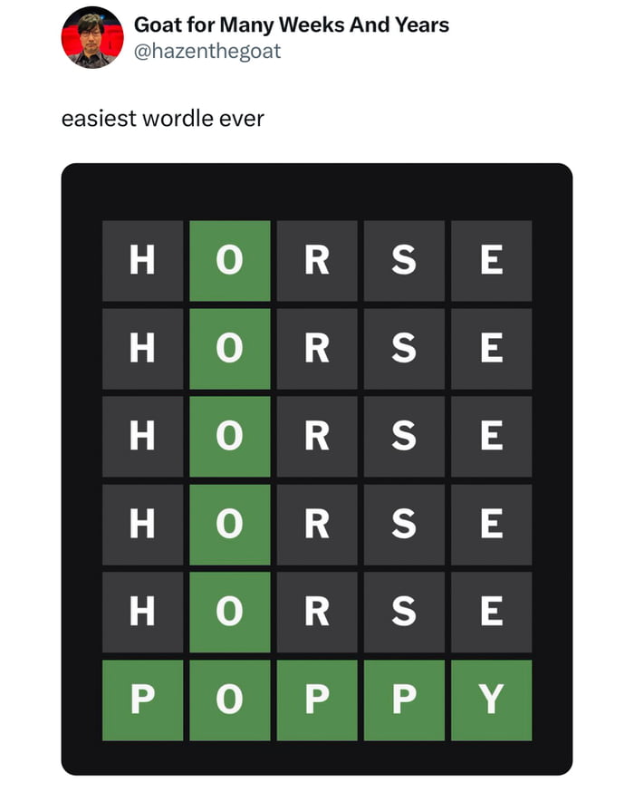 This Wordle player truly embraced the 'horse' strategy, only to be ...