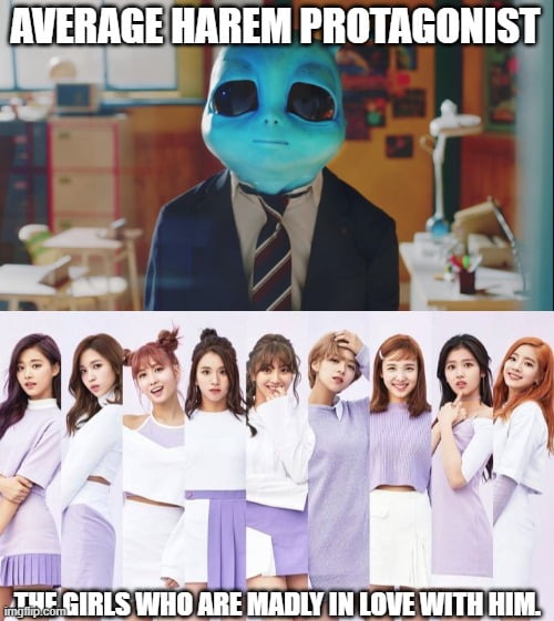 A music video gave me the idea for this meme, regarding Harem protagonists. - 9GAG