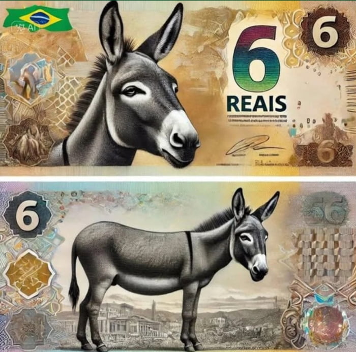 Nova nota de 6 reais em homenagem aos eleitores do painho. - 9GAG