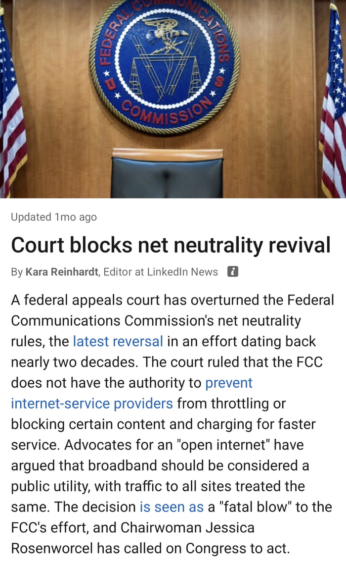 US courts block net neutrality! - 9GAG