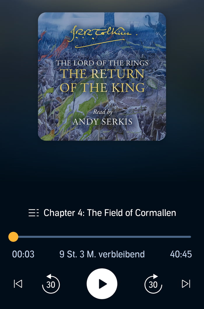 Fun fact: the RotK audio book continues for another 9 hours after the ...