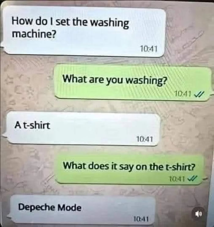 Depeche Mode, best washing machine setting - 9GAG