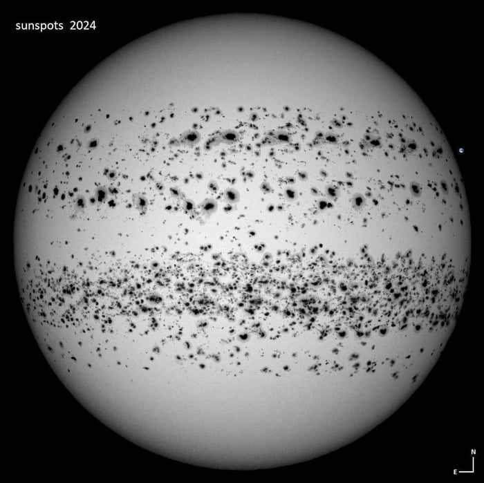 This combination of images of the sun over 2024, showing all the ...