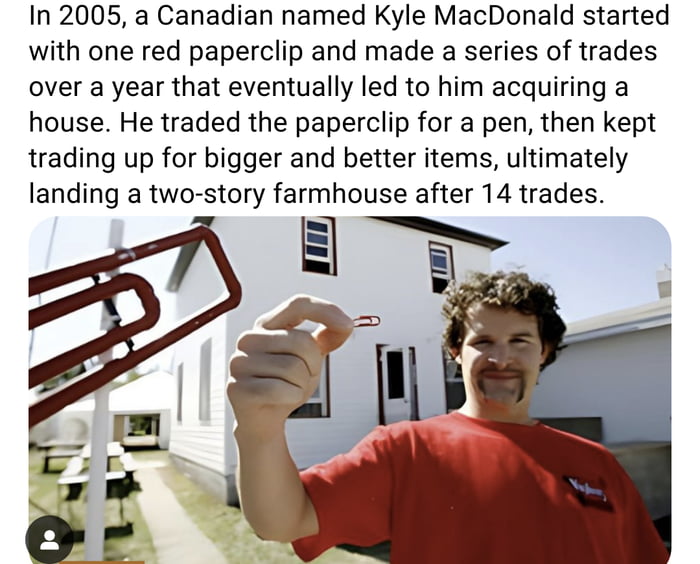 One red paperclip is a website created by Canadian blogger Kyle MacDonald, who traded his way ...