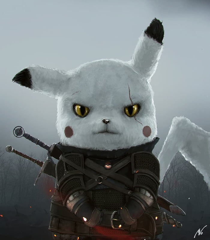 Ooh hey look its pikachu grumpy cousin geraltchu - 9GAG