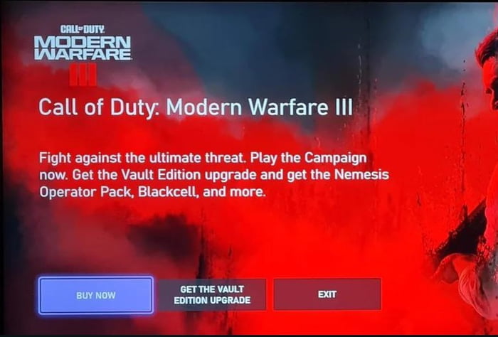 Xbox adds fullscreen ad for COD on startup in "your" console - 9GAG