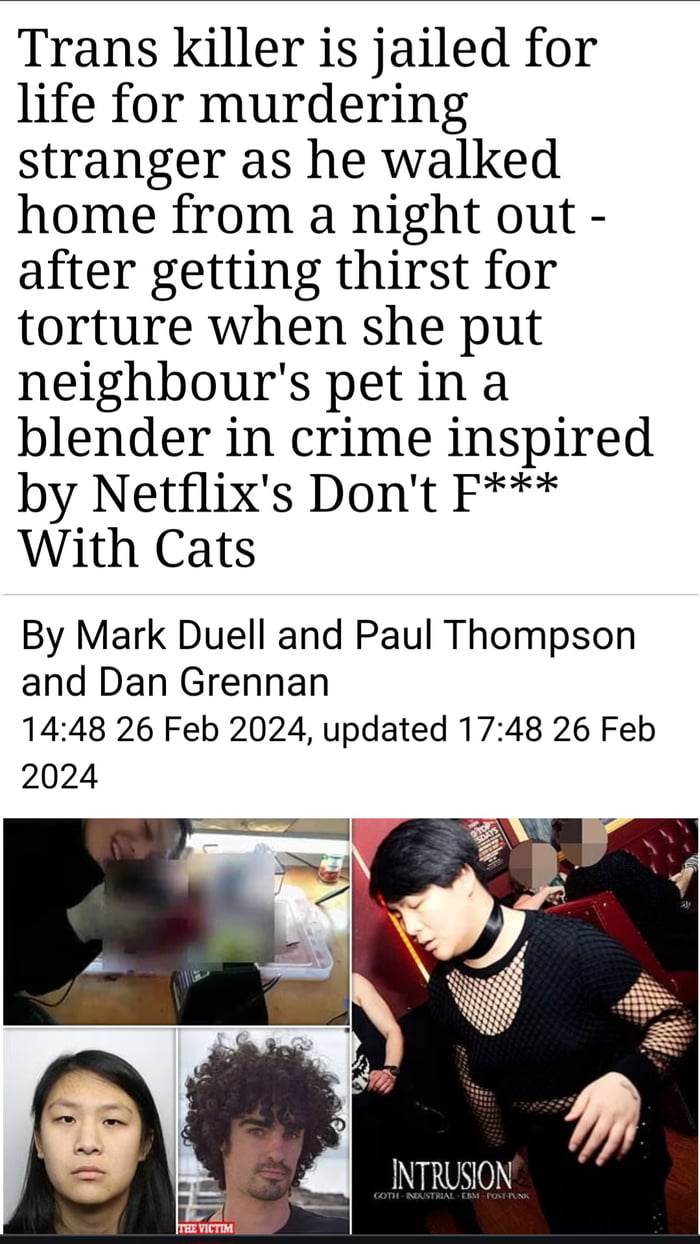 Trans killer off to men's prison. - 9GAG