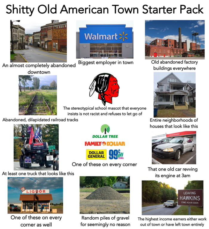 Shitty Old American Town Starter Pack - 9GAG
