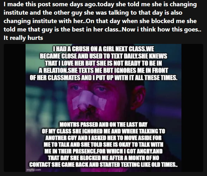 I Completely stopped talking to her that day and stopped replying ...