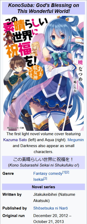 Happy 10th anniversary to the Konosuba web novel! - 9GAG