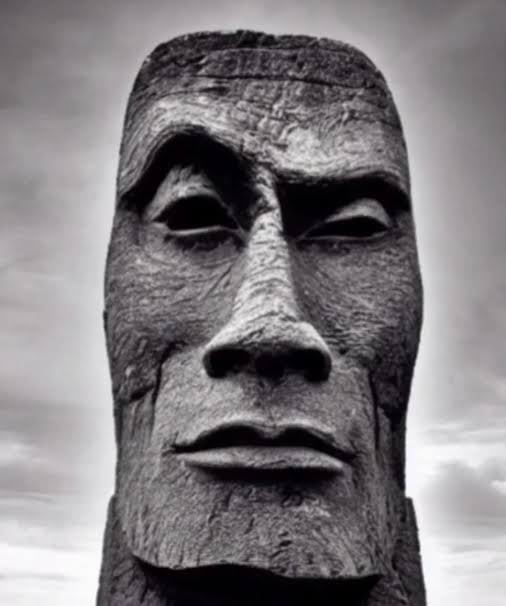 Dwayne "moai" the rock johnson. Anomaly of Easter Island. Being of rock ...