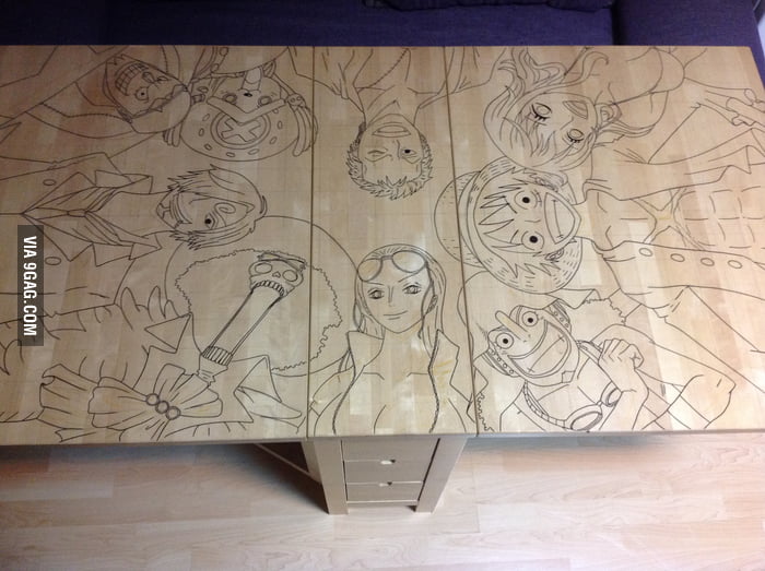 Working on One Piece table, next step... coloring - 9GAG