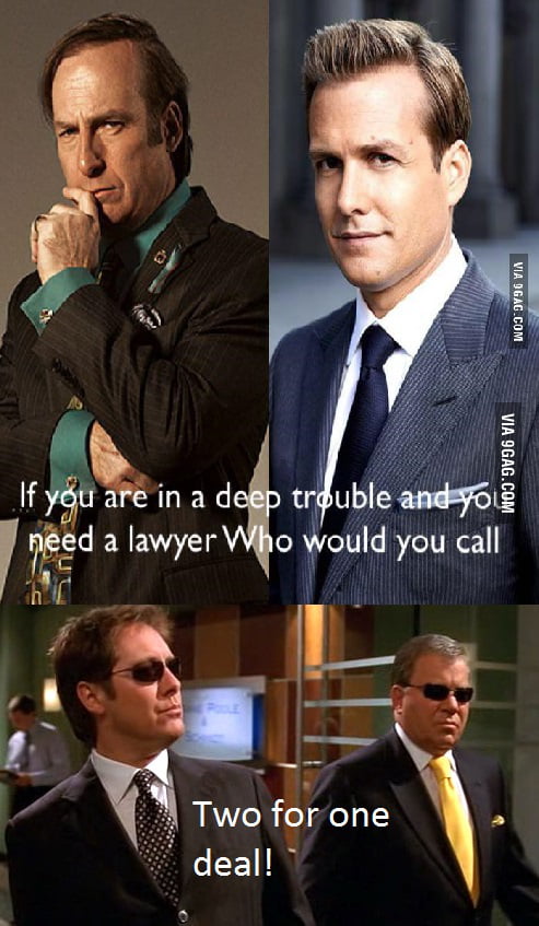 Answer to Saul Goodman vs. Harvey Specter - 9GAG