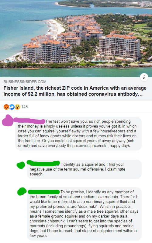 A non-binary squirrel-fluid with pronouns deez nutz - 9GAG