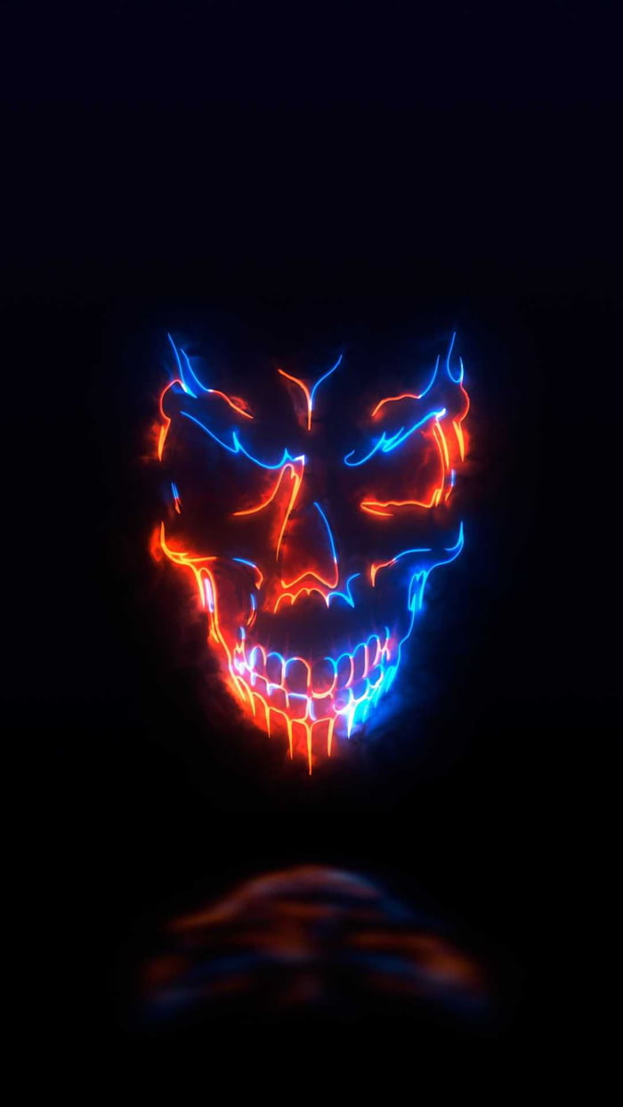Neon Skull - 9GAG