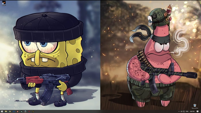 When spongebob and patrick looks badass. Got other background like this ...