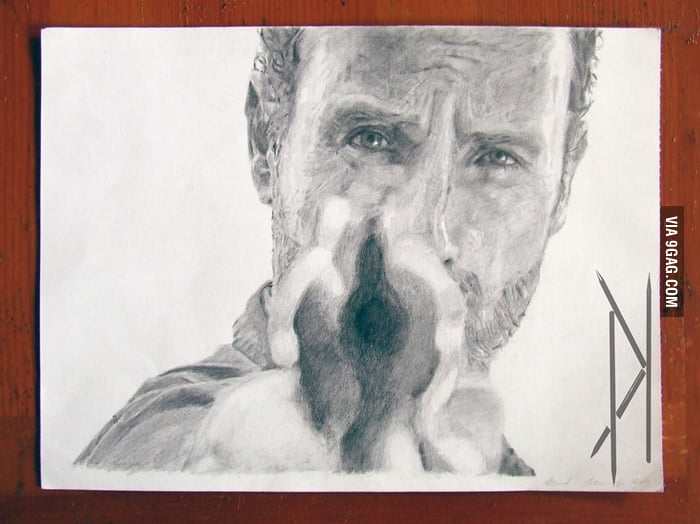 My Rick Grimes drawing - 9GAG
