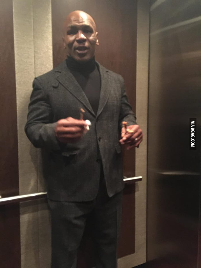 Just walked into an elevator to Mike Tyson eating chicken wings - 9GAG