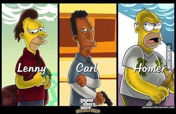 Lenny, Carl and Homer would look badass in GTA - 9GAG