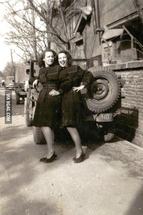 A picture of my grandma and her twin sister, April 4th 1943, Berlin ...