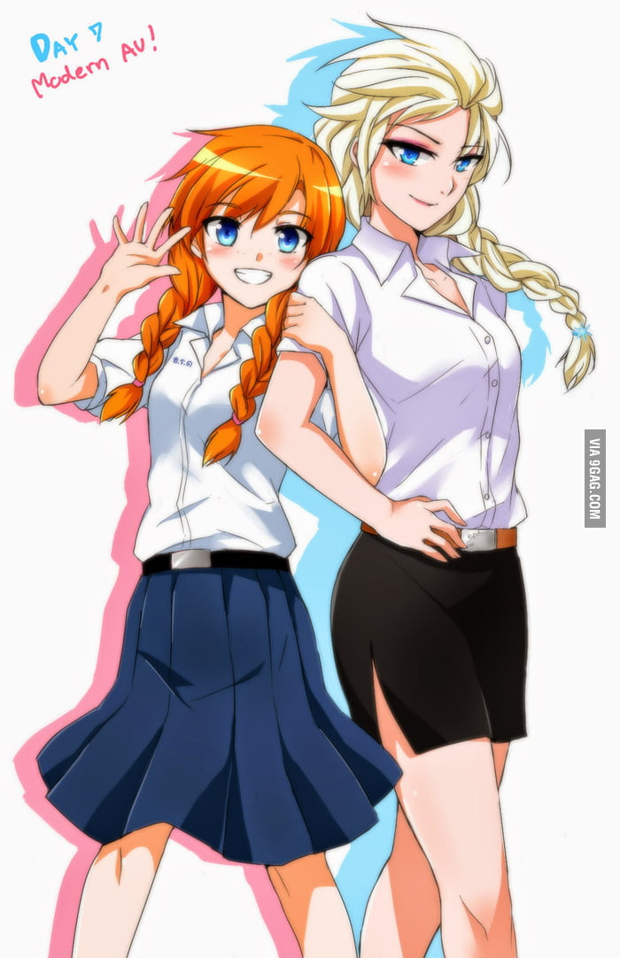 Here It Is, I present you Elsa and Anna Senpai... - 9GAG