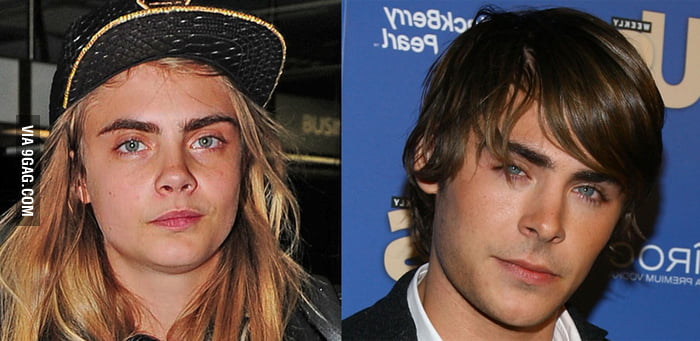 I'm concerned, I see many similarities between Cara Delevigne and Zac Efron - 9GAG