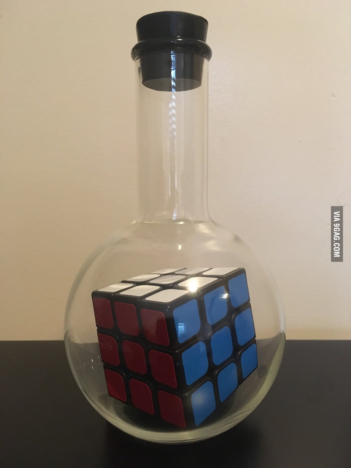 Cube in a 500 ml flask. It seems like a lot of frustrating and detailed ...